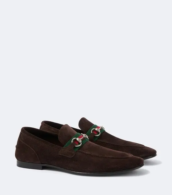 Gucci Como Horsebit Suede Loafers