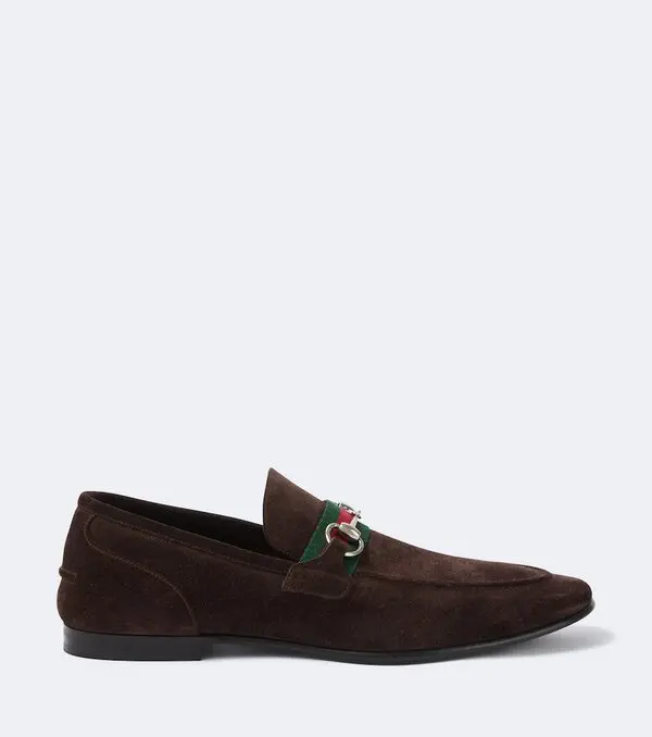 Gucci Como Horsebit Suede Loafers