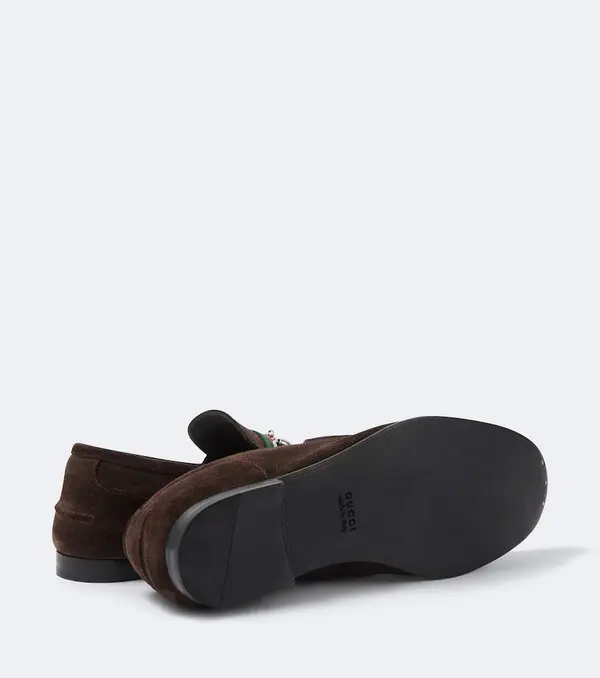 Gucci Como Horsebit Suede Loafers