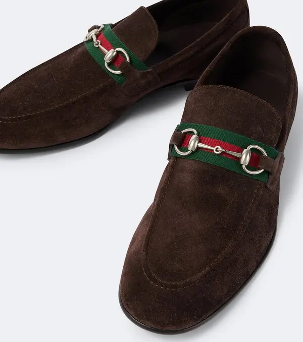 Gucci Como Horsebit Suede Loafers