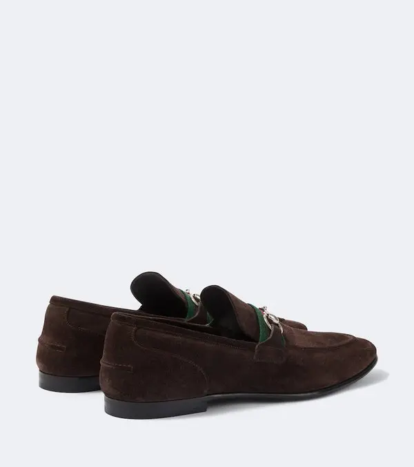 Gucci Como Horsebit Suede Loafers
