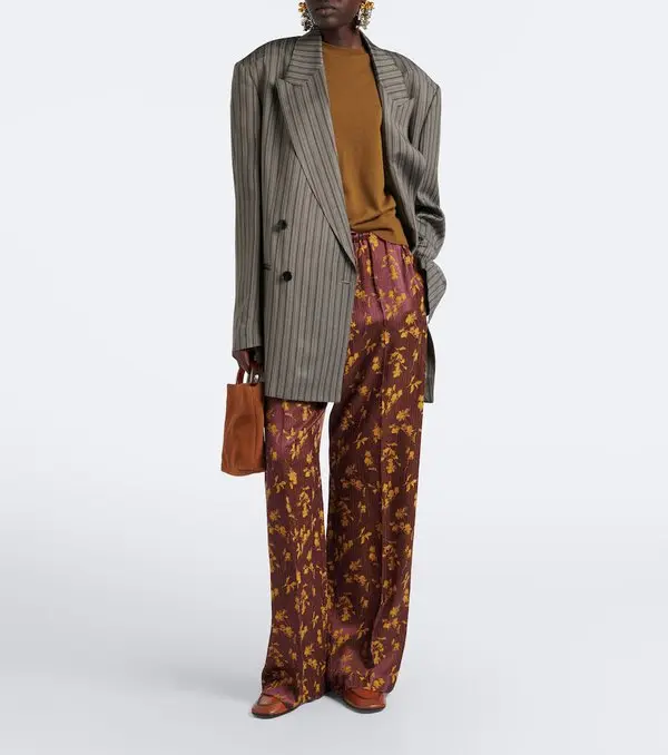 Dries Van Noten Floral Wide-leg Pants