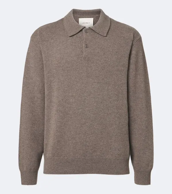 LISA YANG Rufus Cashmere Polo Sweater - Brown