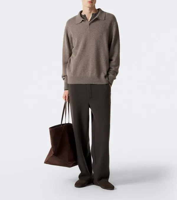 LISA YANG Rufus Cashmere Polo Sweater - Brown