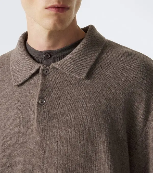 LISA YANG Rufus Cashmere Polo Sweater - Brown