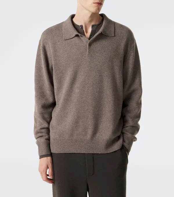 LISA YANG Rufus Cashmere Polo Sweater - Brown