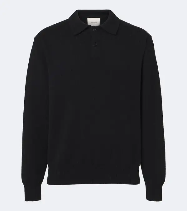 LISA YANG Rufus Cashmere Polo Sweater - Black