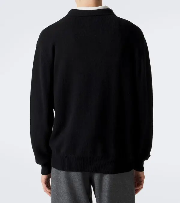 LISA YANG Rufus Cashmere Polo Sweater - Black