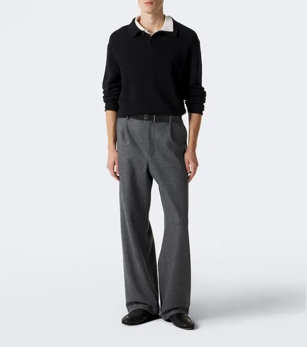 LISA YANG Rufus Cashmere Polo Sweater - Black