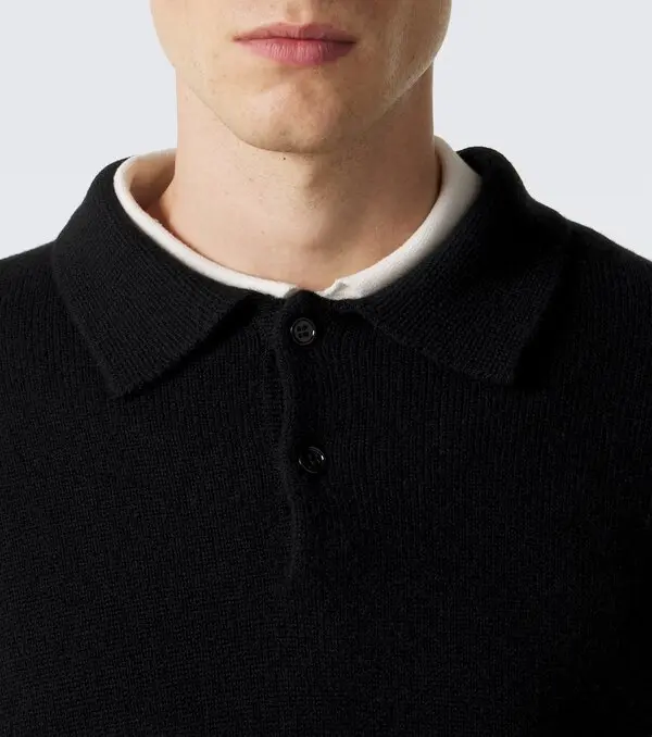LISA YANG Rufus Cashmere Polo Sweater - Black