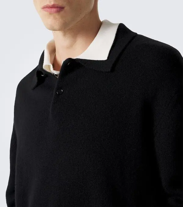 LISA YANG Rufus Cashmere Polo Sweater - Black