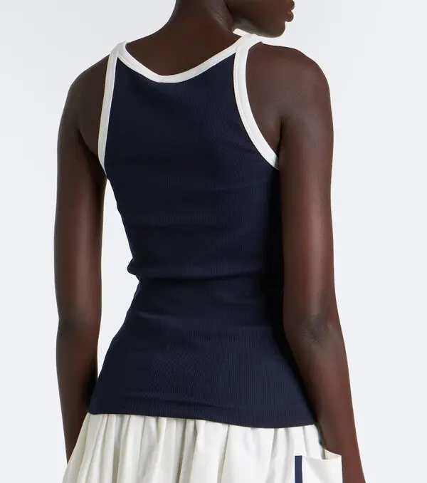 Prada Ribbed-knit Cotton Tank Top