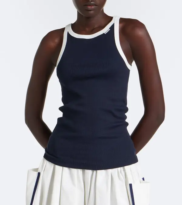 Prada Ribbed-knit Cotton Tank Top