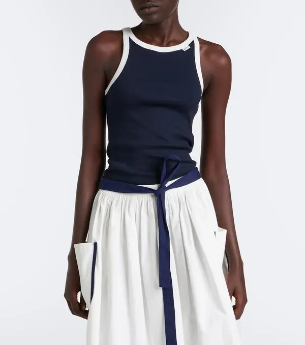 Prada Ribbed-knit Cotton Tank Top