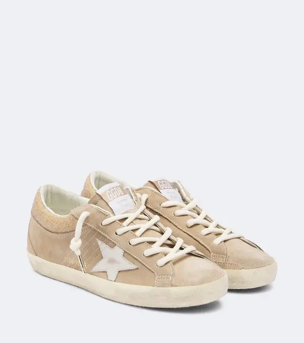 GOLDEN GOOSE Super Star Suede Sneakers With Swarovski® Crystal Trim