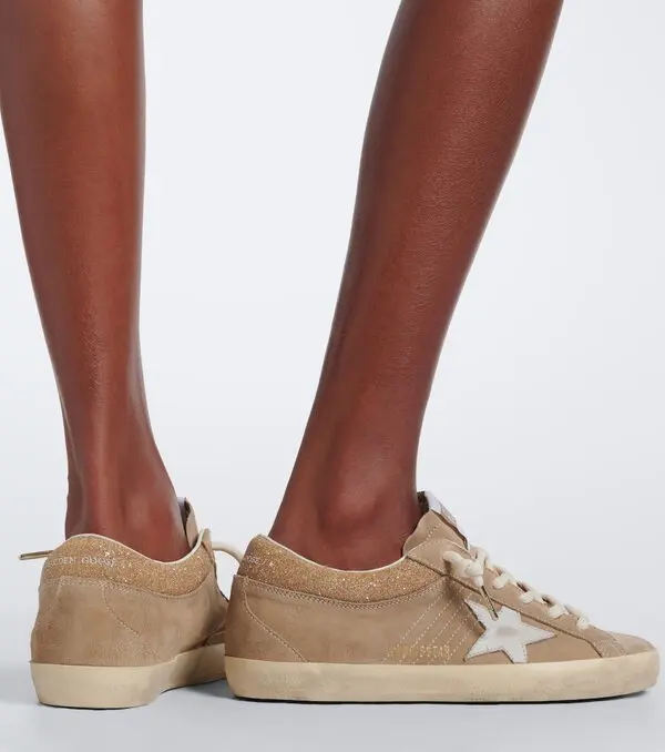 GOLDEN GOOSE Super Star Suede Sneakers With Swarovski® Crystal Trim