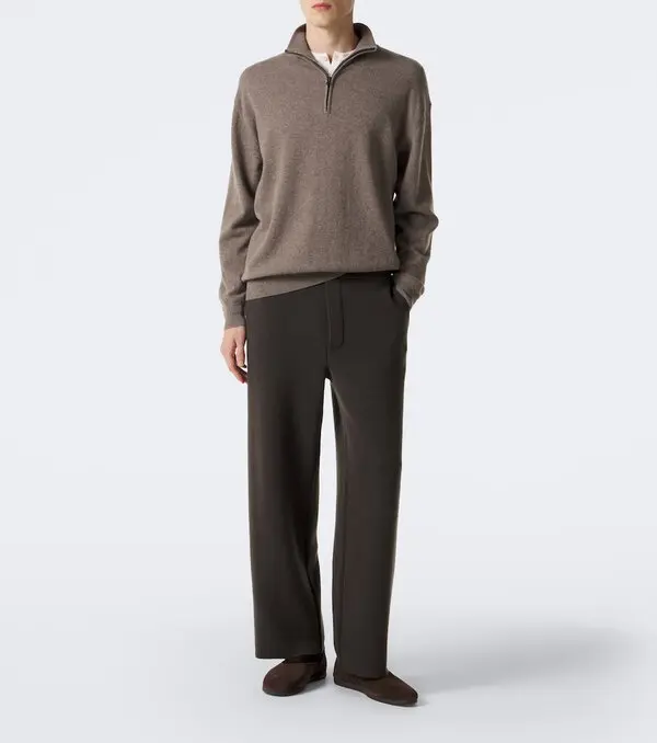 LISA YANG Augustus Cashmere Half-zip Sweater