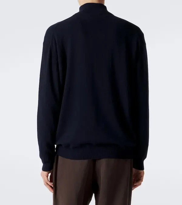 LISA YANG Augustus Cashmere Half-zip Sweater In Navy