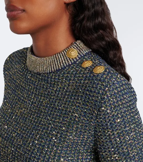 Balmain Sequined Lame Sweater