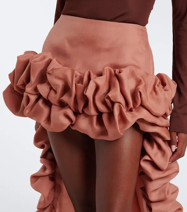 Saint Laurent Bubble Silk Gazar Miniskirt