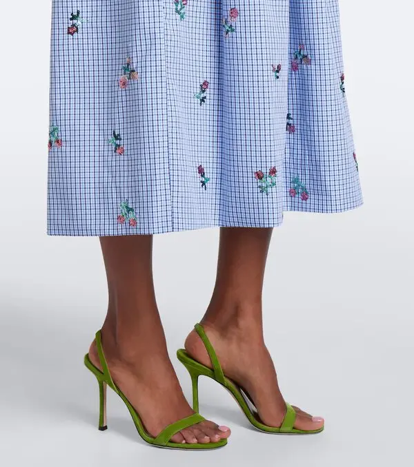 MARKARIAN Nara Sequin Gingham Cotton Midi Dress