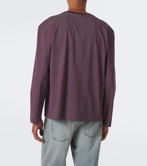 Miu Miu Striped Cotton Jersey Henley Shirt