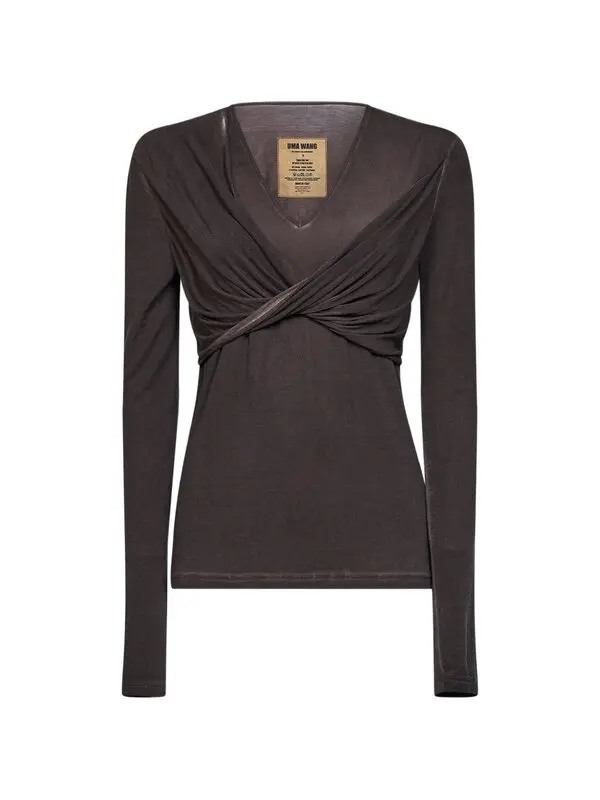 UMA WANG Twisted Top - Brown
