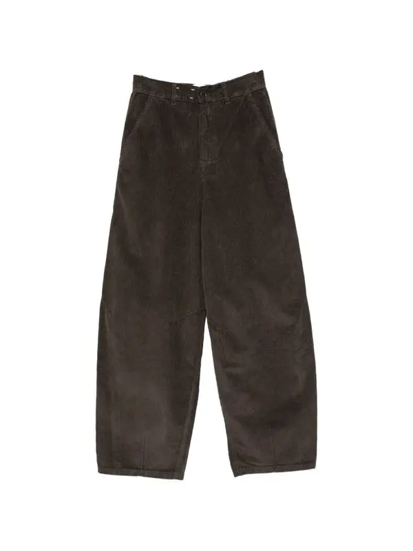 ALYSI Velvet Barrel Trousers - Brown