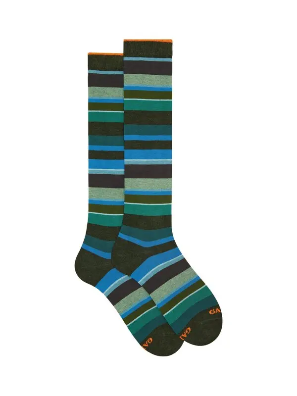 GALLO Cotton Knee High Striped Socks