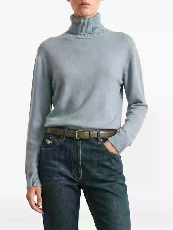 SEMPER Roll-neck Cashmere Sweater - Blue