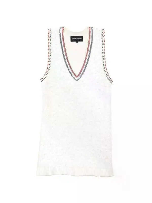 Cynthia Rowley Blair Sequin Embellished V-neck Sleeveless Dress