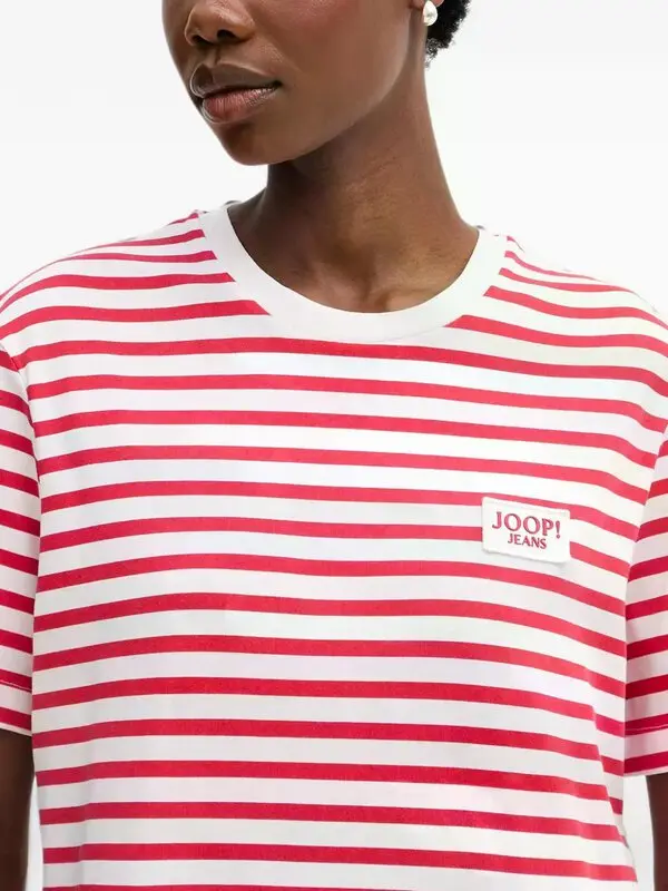 JOOP! Striped Cotton T-shirt With Logo Patch