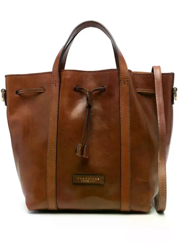 THE BRIDGE Logo-embossed Calf Leather Tote Bag