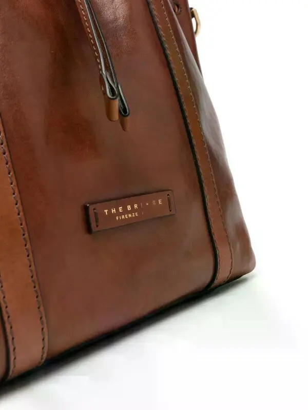 THE BRIDGE Logo-embossed Calf Leather Tote Bag
