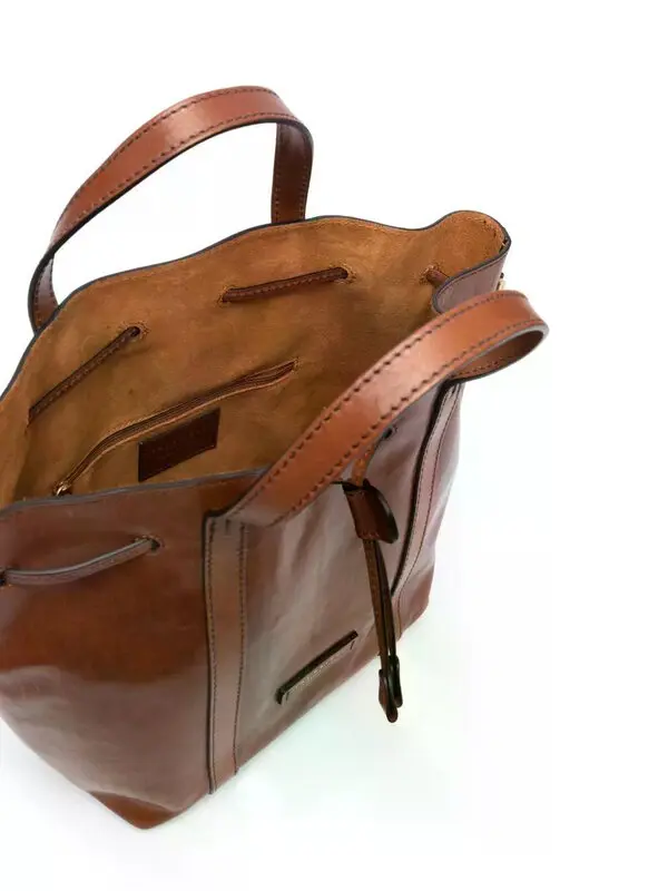 THE BRIDGE Logo-embossed Calf Leather Tote Bag