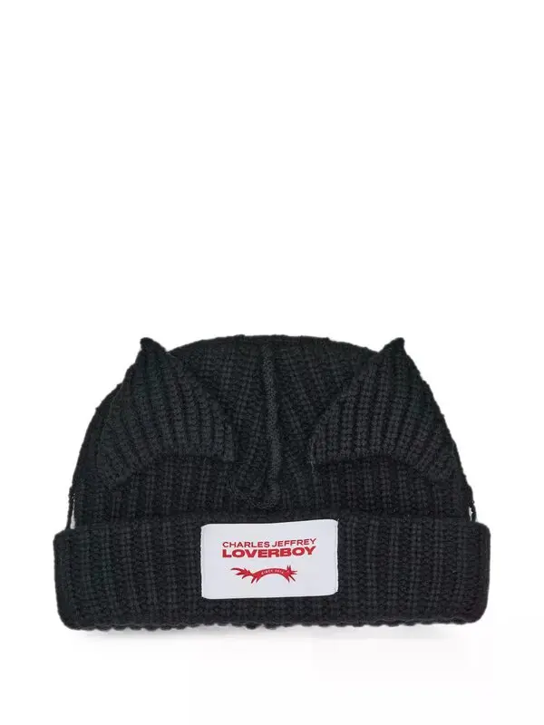CHARLES JEFFREY Chunky Ears Ribbed Beanie Hat