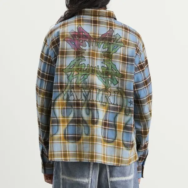 Amiri Ma Quad Flames Flannel Shirt