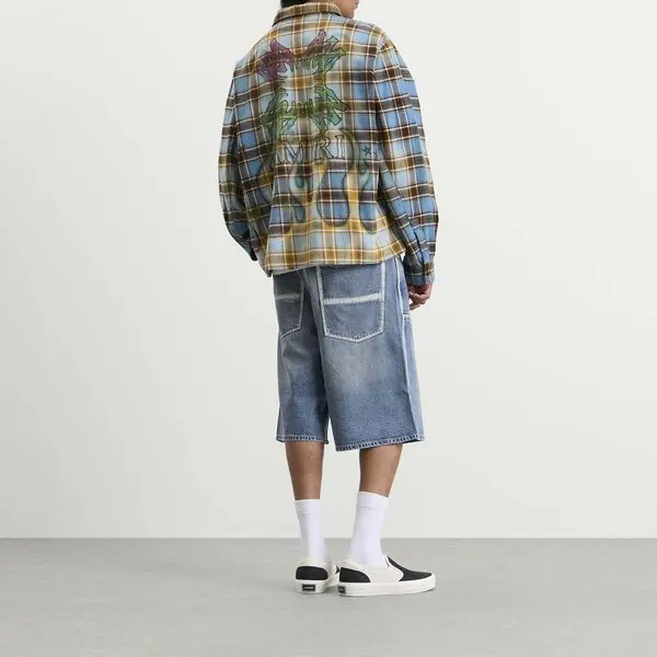 Amiri Ma Quad Flames Flannel Shirt