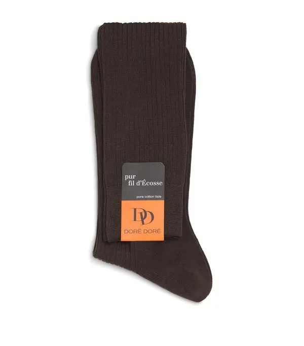 DORE DORE Mercerised Cotton Ribbed Socks