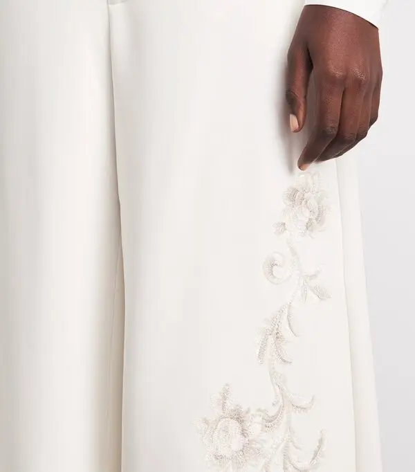 Cinq À Sept Roxane Embroidered Wide Leg Trousers