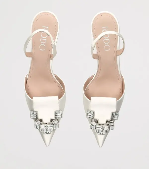 Rodo Satin Dafne Slingback Heels 75