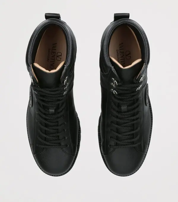 Valentino Garavani Leather Combat Boots