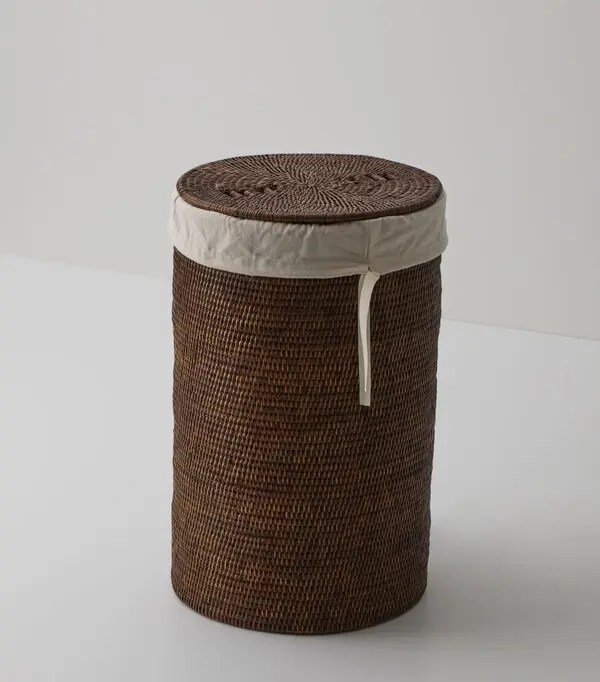 DECOR WALTHER Small Rattan Laundry Basket