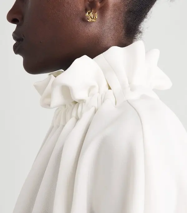 EDELINE LEE Ruff Blouse With Elasticated Neckline - Ivory