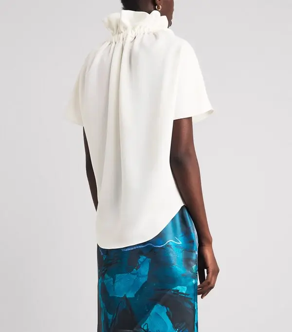 EDELINE LEE Ruff Blouse With Elasticated Neckline - Ivory