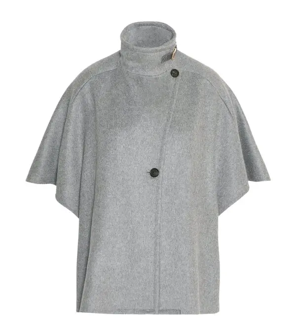 Max Mara Cashmere High-neck Cape Jacket - Grey