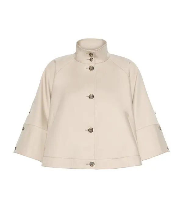 Max Mara Cropped Cotton Jacket With Funnel Neck - Grey
