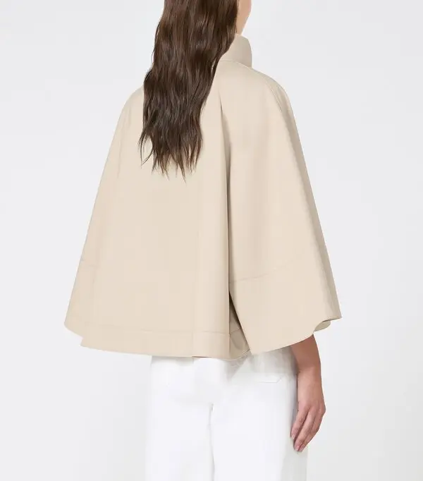 Max Mara Cropped Cotton Jacket With Funnel Neck