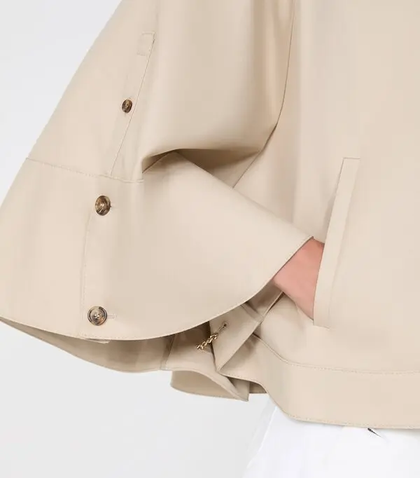 Max Mara Cropped Cotton Jacket With Funnel Neck