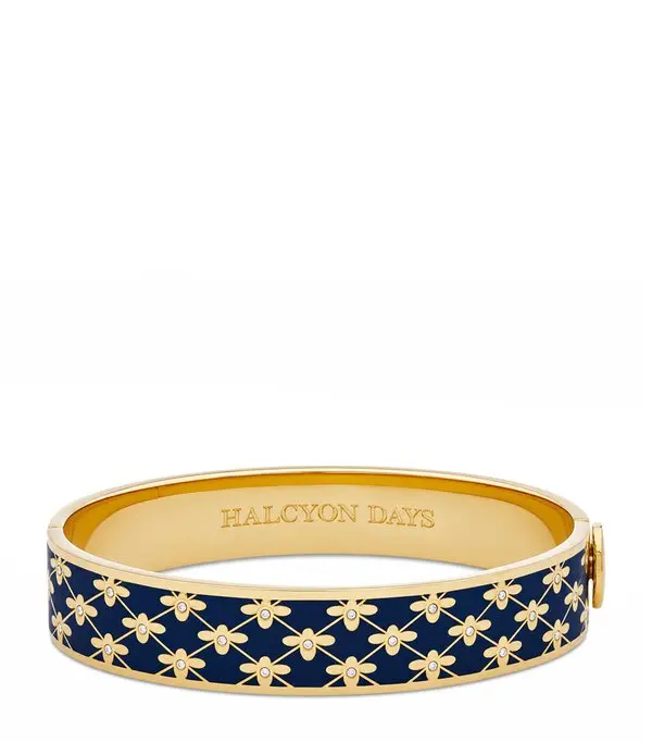 Halcyon Days Gold-plated Enamel Bee Sparkle Bangle - Black
